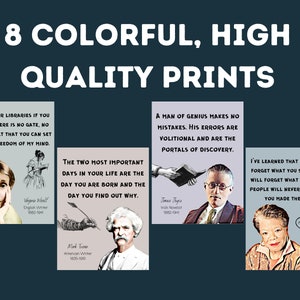 Famous Authors Posters (set of 8) Printable, English Classroom Decor ...