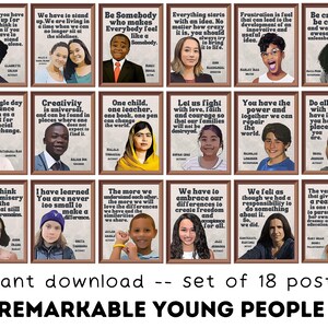 Retro Remarkable Young People set of 18 Printable Posters | Etsy