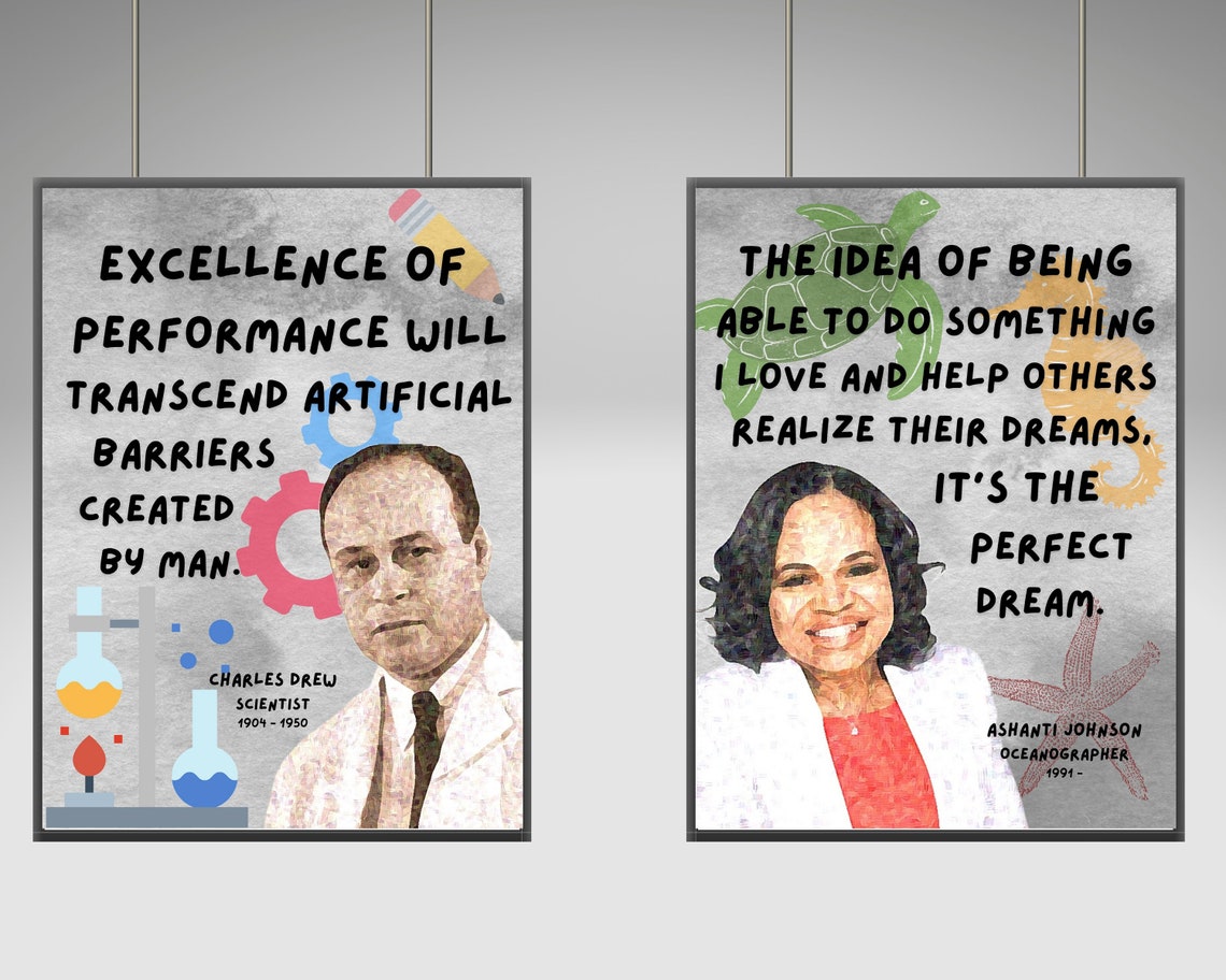 VOL 2 Black Innovators in STEM set of 8 Printable Science - Etsy