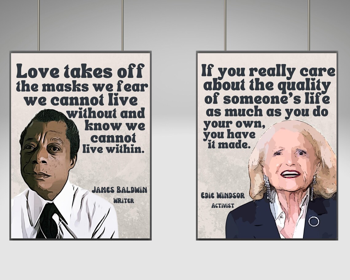 Retro LGBTQ Leaders set of 8 Printables LGBT History Month | Etsy