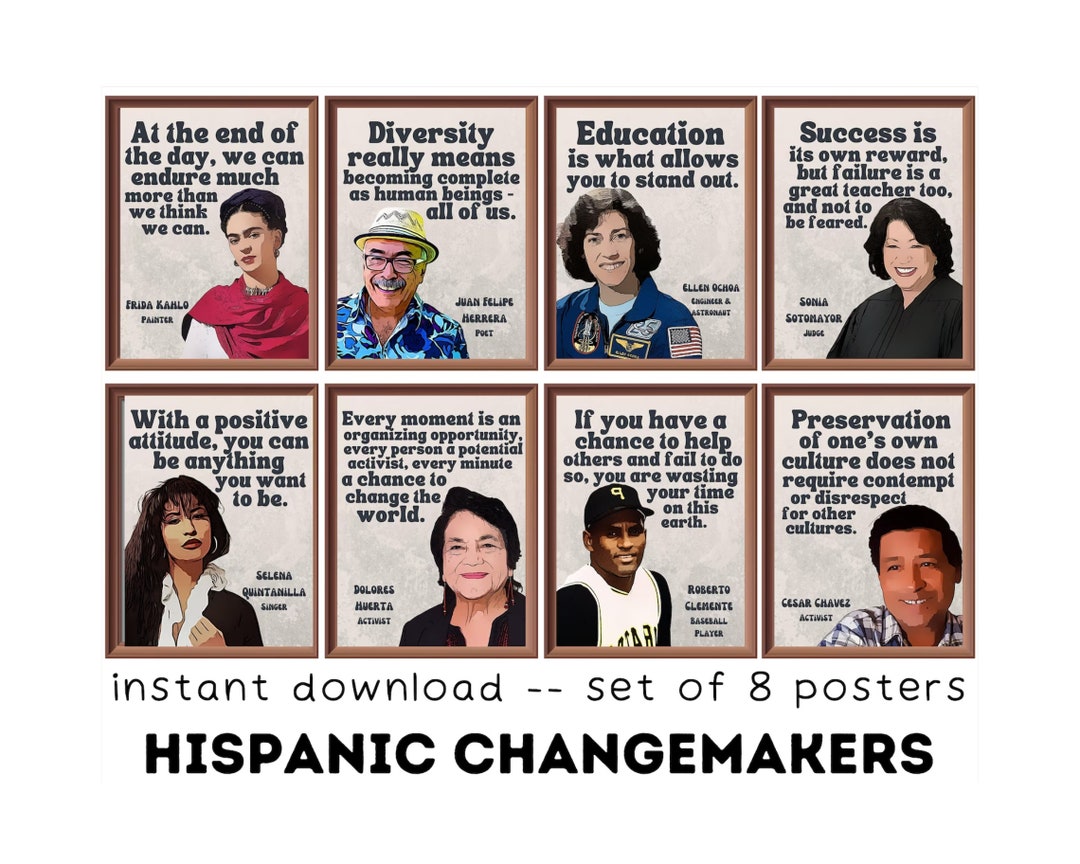 Retro Hispanic Leaders in History (set of 8) Printable Posters ...