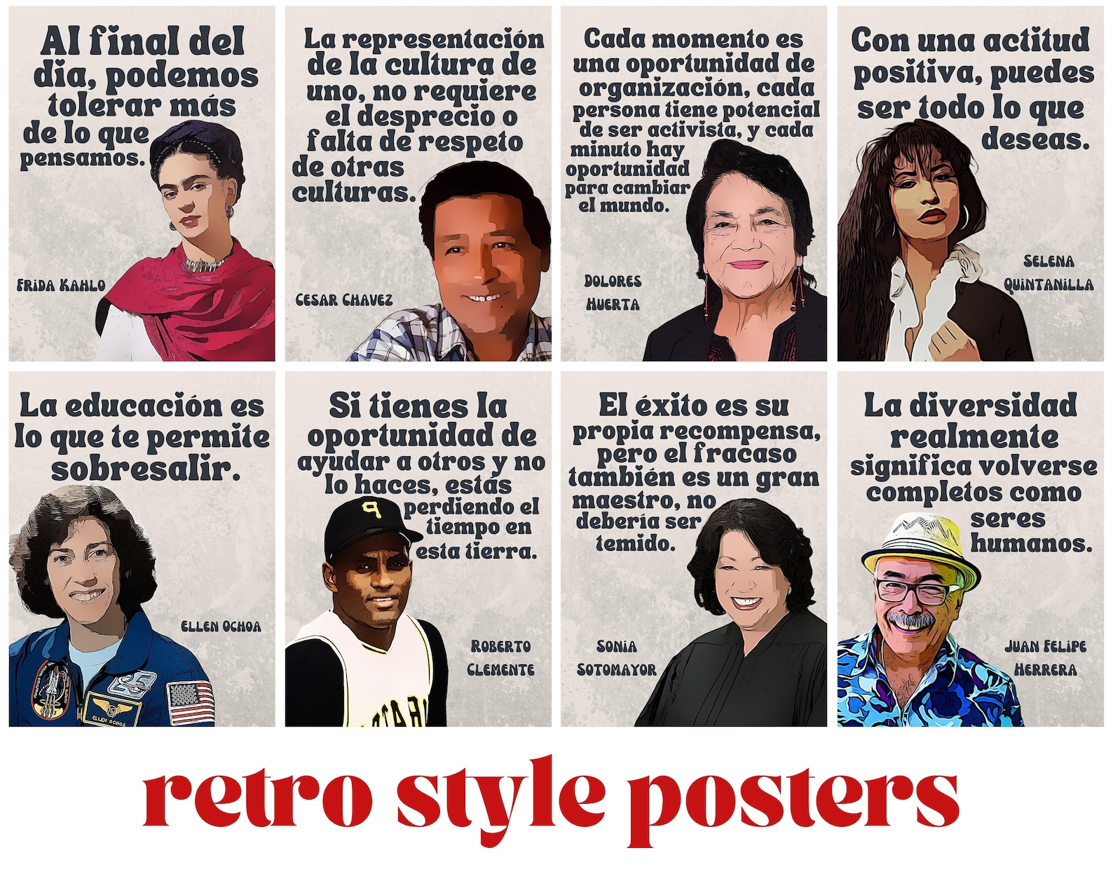 SPANISH Hispanic Leaders in History set of 8 Printable - Etsy