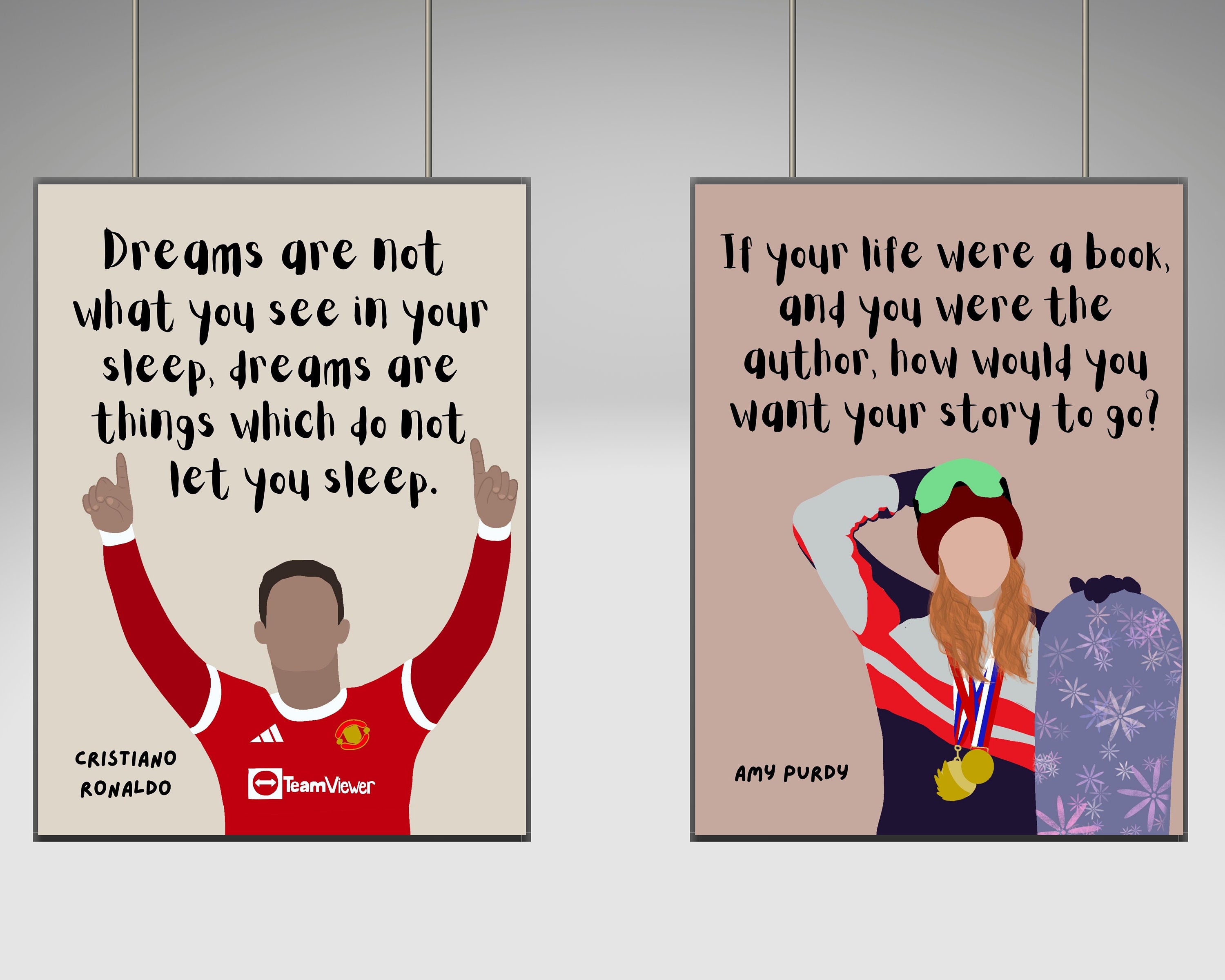 Inspirational Athletes (set of 8) Printable Posters, Motivational ...