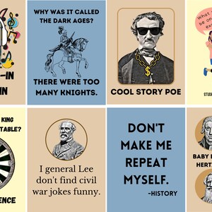 History Posters set of 8 Printables Funny History Posters | Etsy