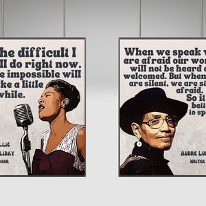 Retro Iconic Black Women in History (set of 8) Printable Posters, Black ...