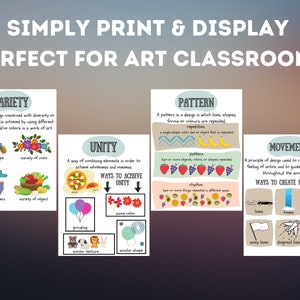 Principles of Design Posters (set of 8) Printables, Art Classroom Decor ...