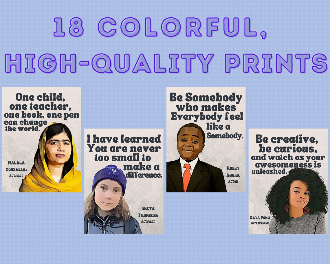 Retro Remarkable Young People set of 18 Printable Posters - Etsy