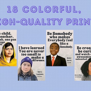 Retro Remarkable Young People (set of 18) Printable Posters ...