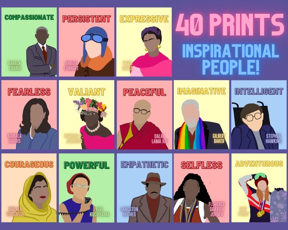 Inspirational People set of 40 Printable Posters - Etsy
