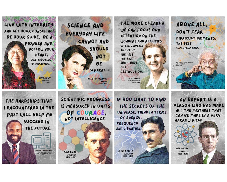 STEM Bundle (set of 47) Printable Posters, Famous Scientists and ...