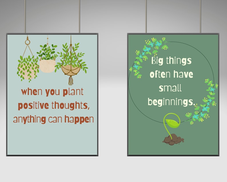 Planty set of 8 Printable Posters Plant Themed Classroom - Etsy