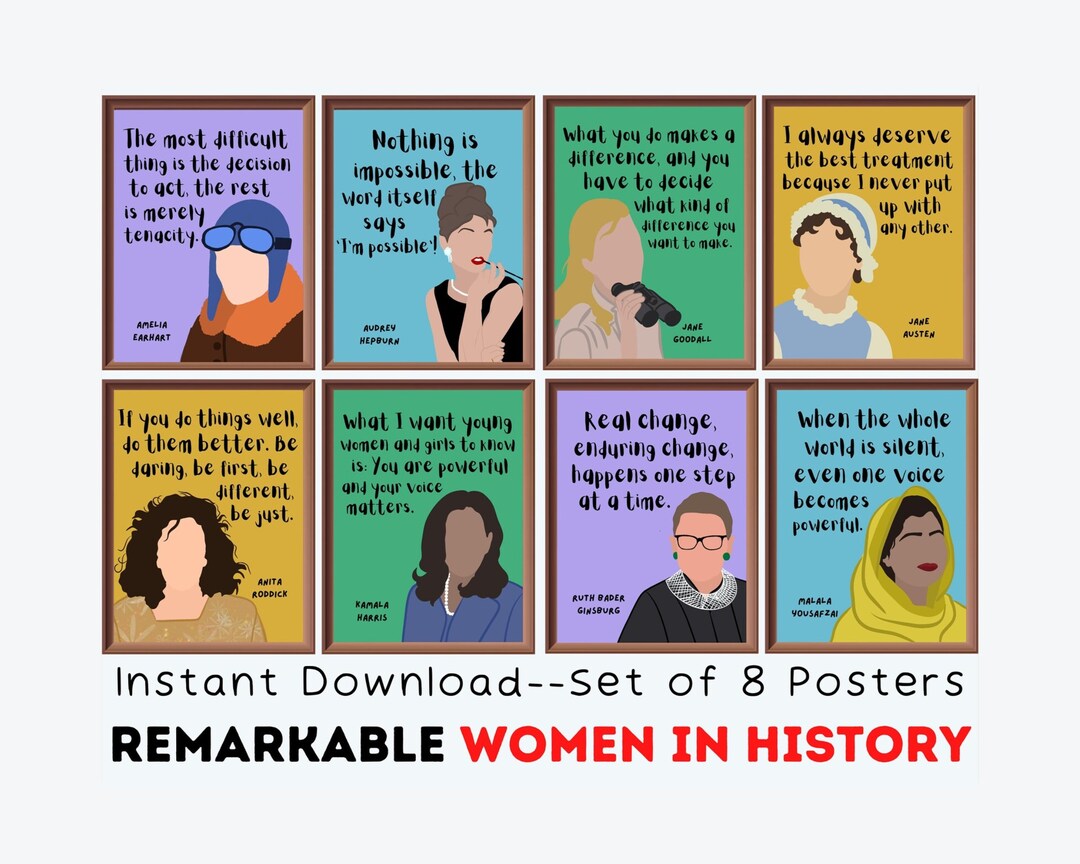Women in History (set of 8) Printables, Women's History Month Posters ...