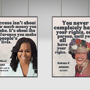 Retro Iconic Black Women in History (set of 8) Printable Posters, Black ...