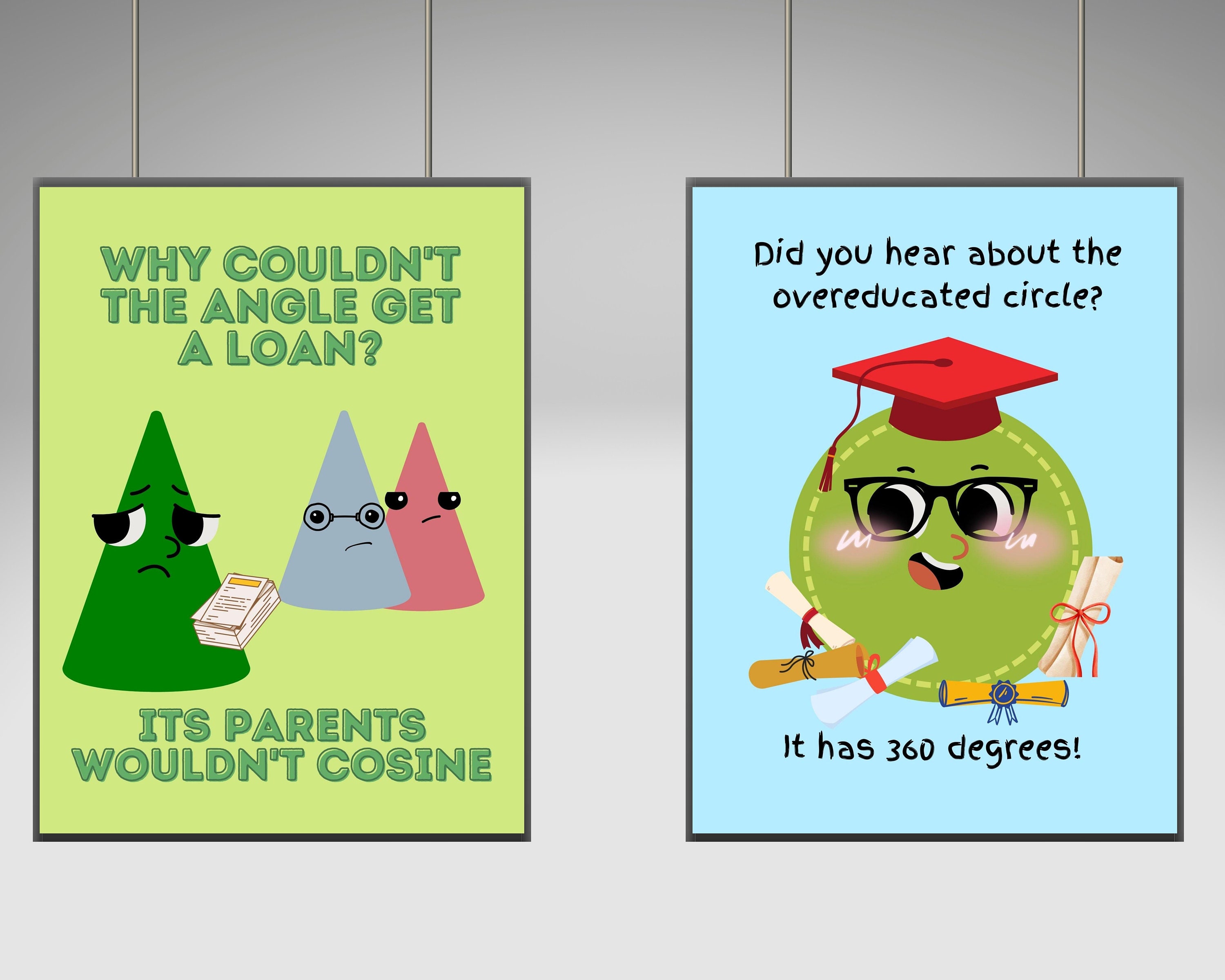 Math Puns Posters (set of 8) Printables VOL3, Math Classroom Decor ...