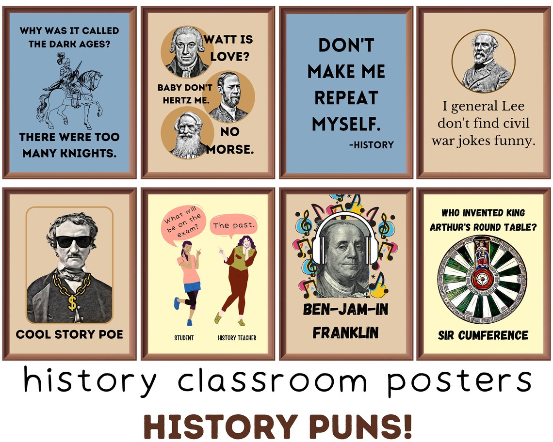 History Posters set of 8 Printables Funny History Posters - Etsy
