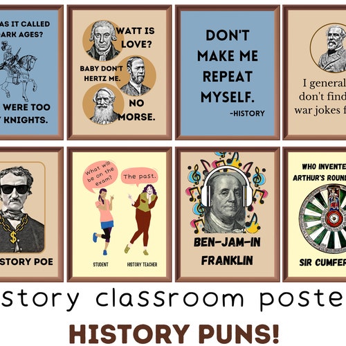 History Posters set of 8 Printables Funny History Posters - Etsy
