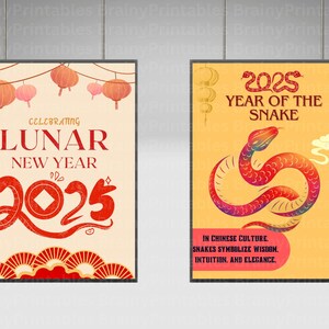 Lunar New Year (set of 8) Printable Posters, Chinese New Year 2025 ...