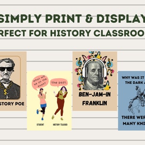 History Posters (set of 8) Printables, Funny History Posters ...