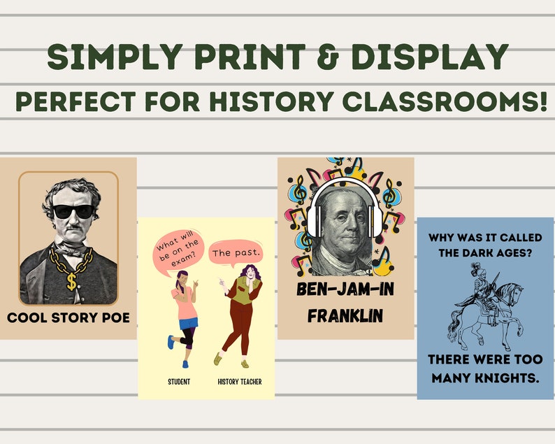 History Posters set of 8 Printables Funny History Posters - Etsy