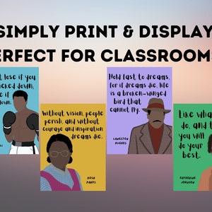 Black Leaders in History (set of 8) Printable Posters, Black Historical ...