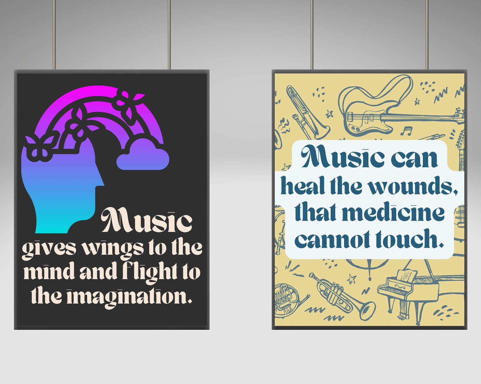 Music Quotes set of 8 Printable Posters Music Classroom - Etsy