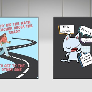Math Puns Posters (set of 8) Printables VOL5, Math Classroom Decor ...