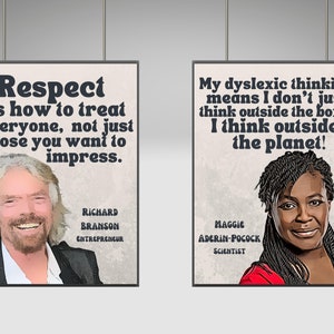 Remarkable People With Dyslexia (set of 8) Printable Posters, Inclusive ...