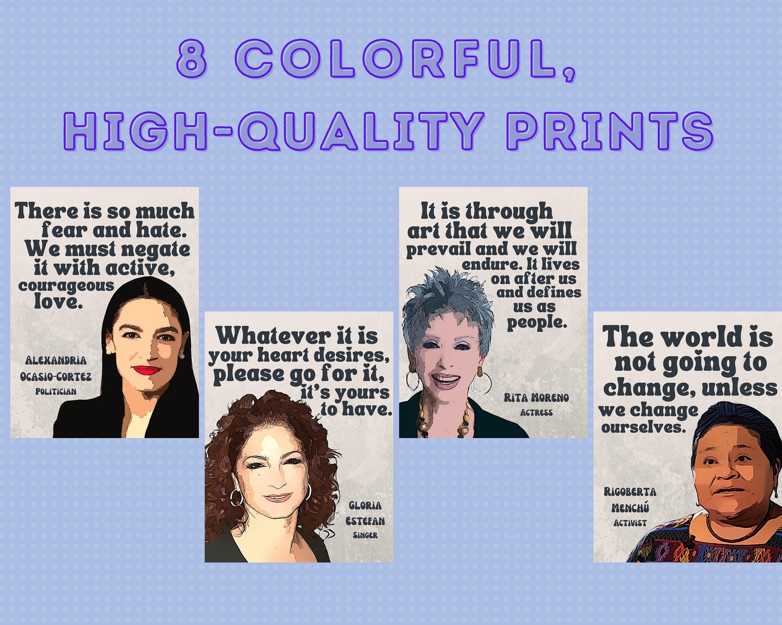 Retro Latina Women in History set of 8 Printable Posters - Etsy