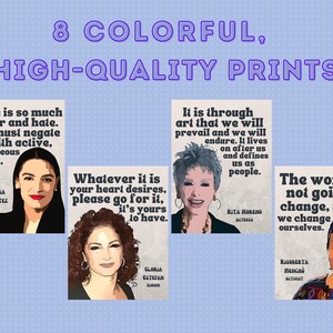 Retro Latina Women in History (set of 8) Printable Posters, Women's ...