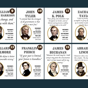 2025 Presidents Posters (set of 47) Printable, Motivational Quotes From ...