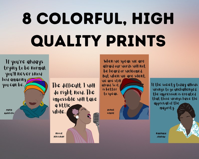 Iconic Black Women in History (set of 8) Printable Posters, Black ...