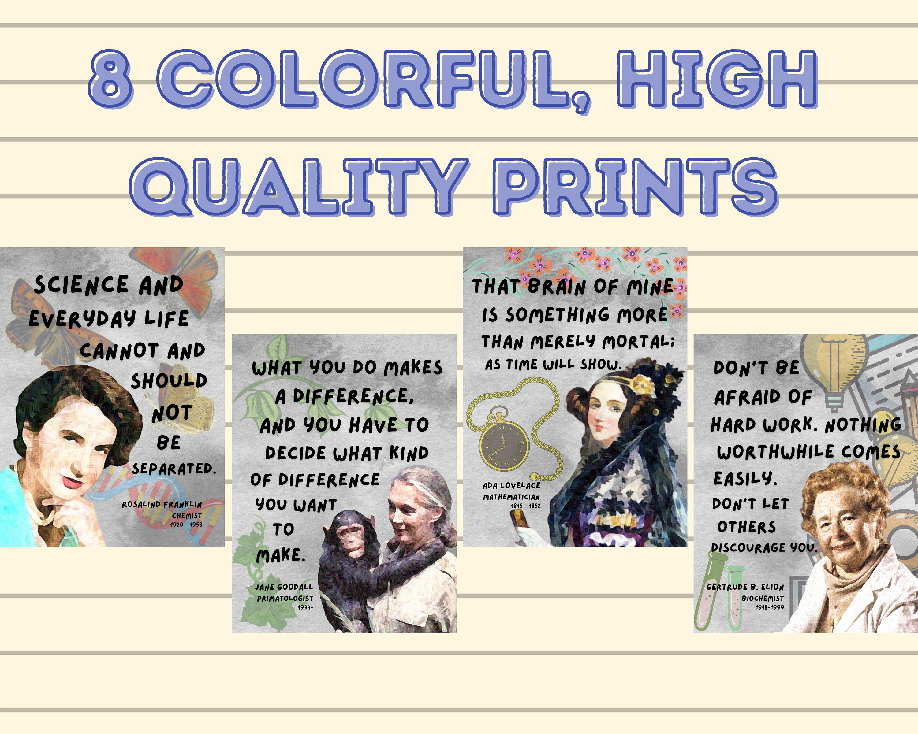 Women in Science Posters (set of 8) Printable, Science Classroom Decor ...