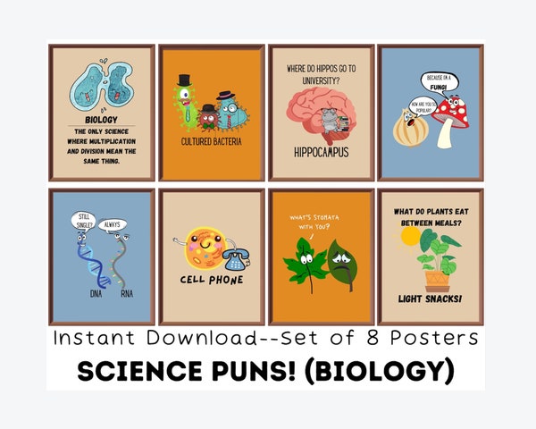 Cell Posters for Science Classroom Art, PDF and PNG Printable or ...