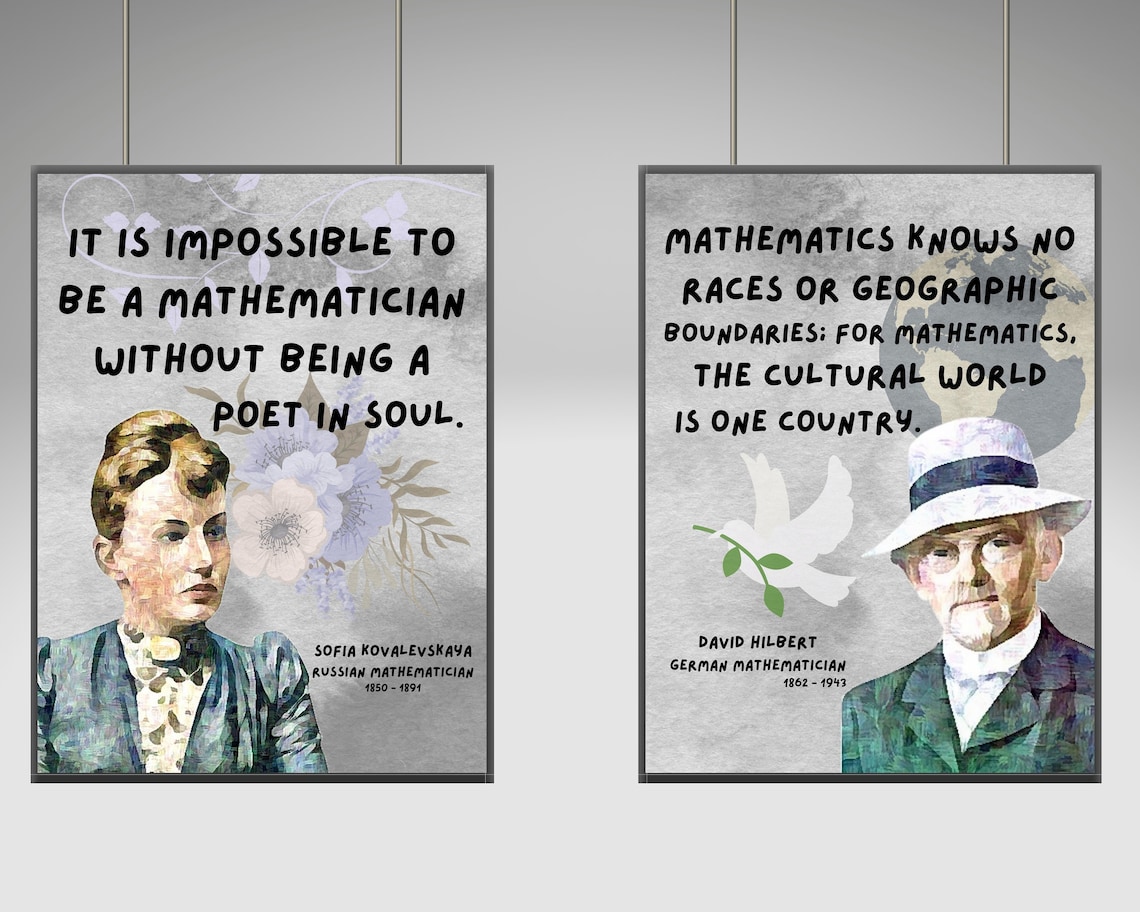 Famous Mathematicians Posters (set of 8) Printable, Math Classroom ...