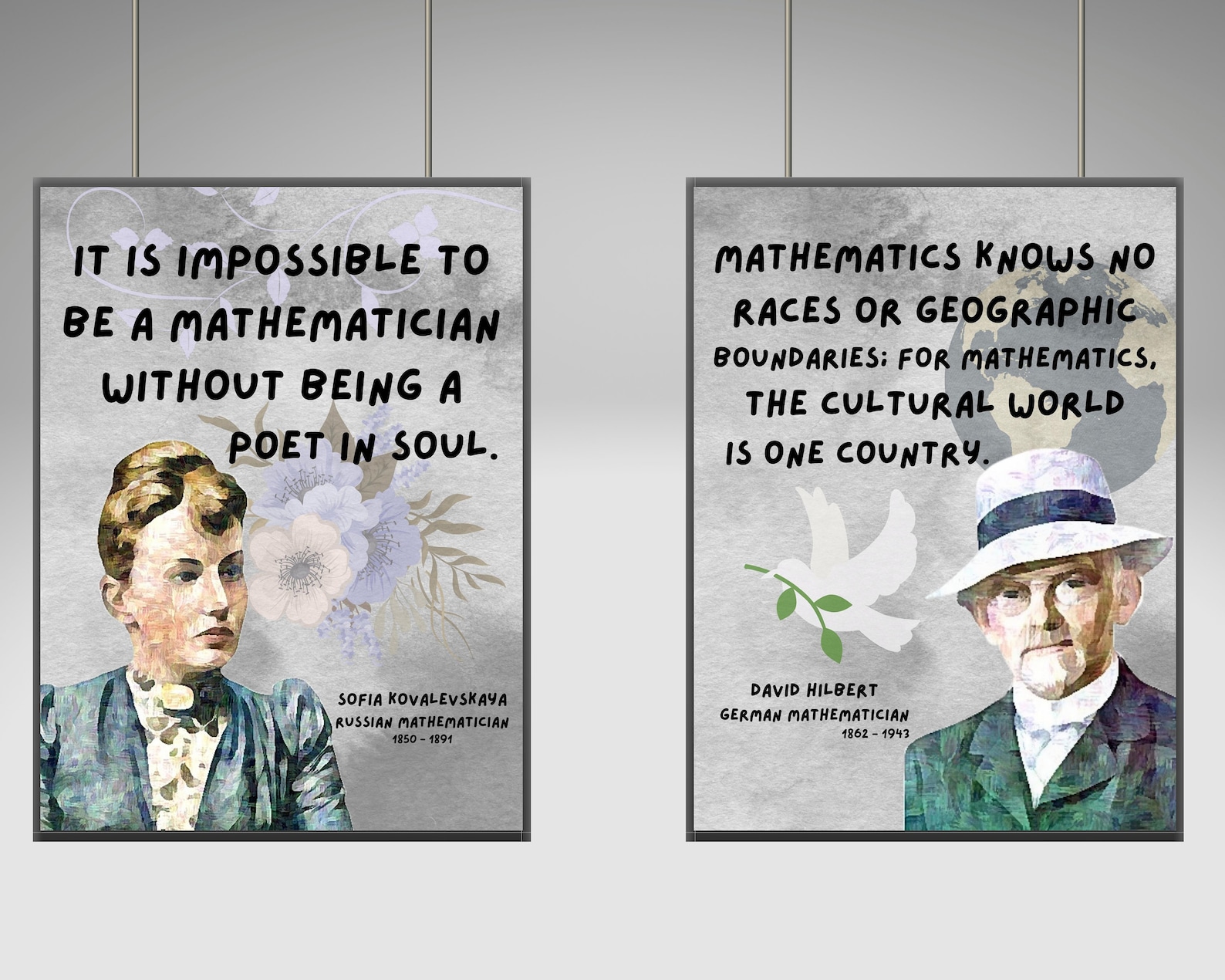 Famous Mathematicians Posters set of 8 Printable Math - Etsy