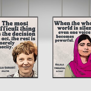 Retro Women in History (set of 8) Printable Posters, Motivational ...