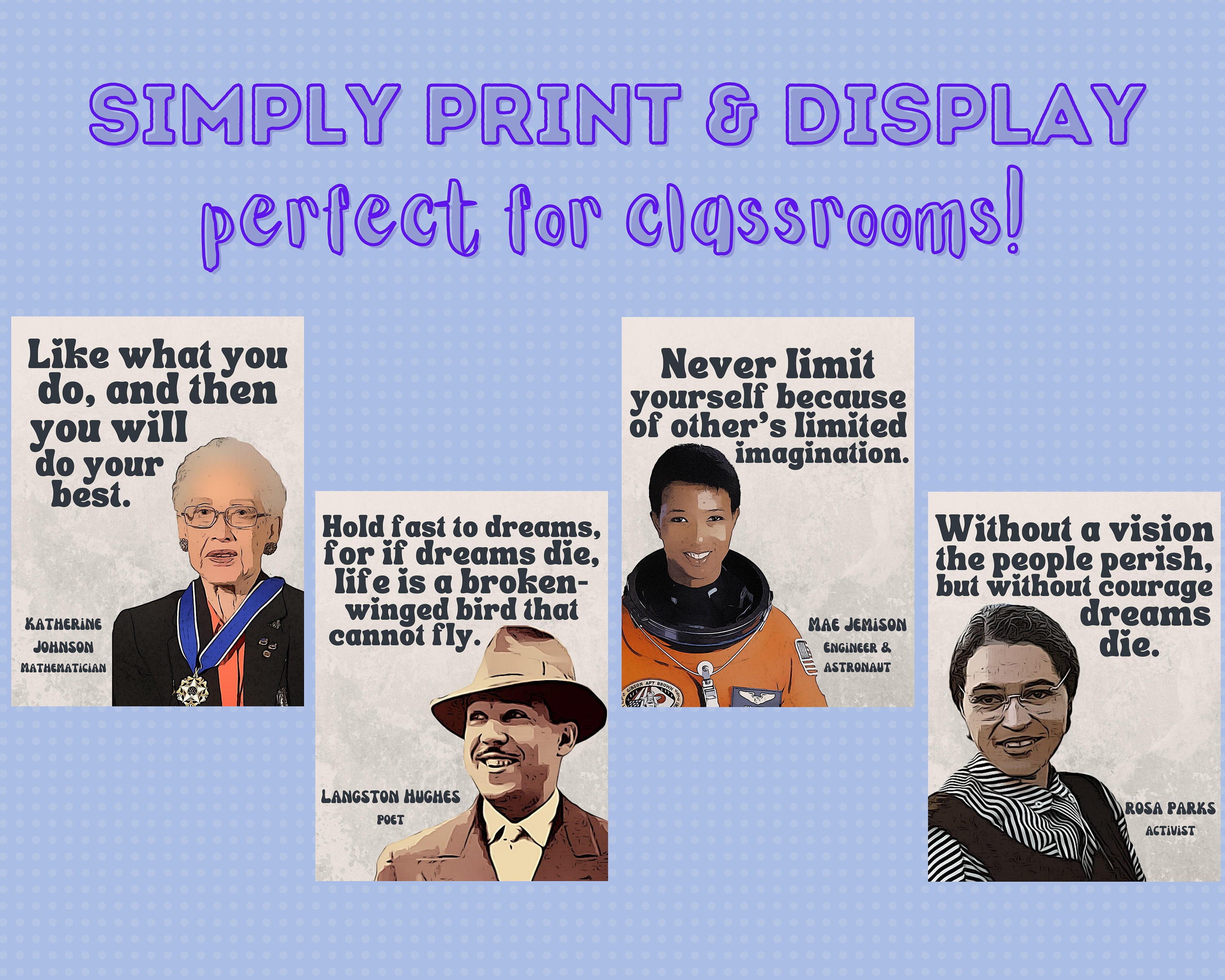 Retro Black Leaders in History set of 8 Printable Posters - Etsy
