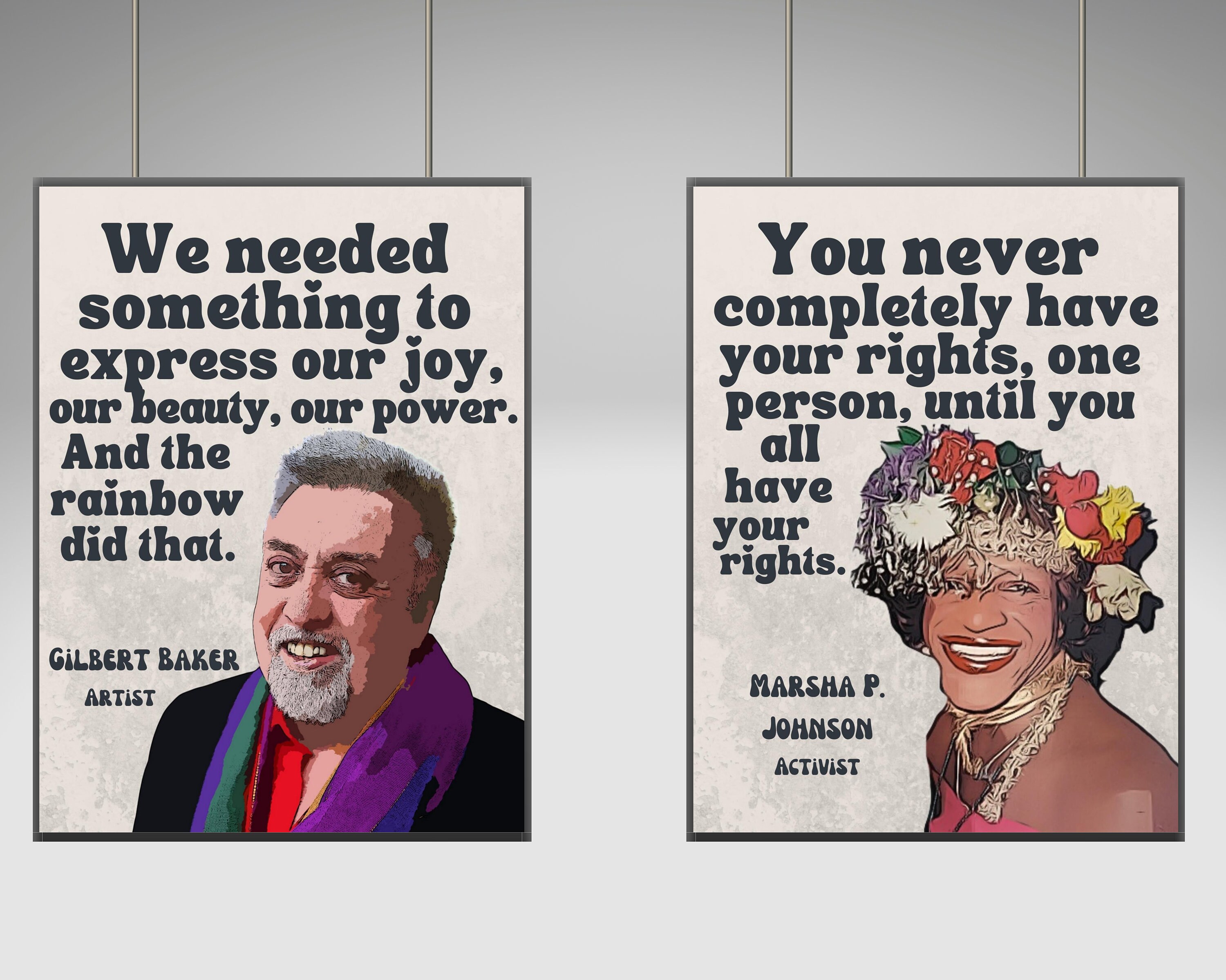 Retro LGBTQ Leaders set of 8 Printables LGBT History Month | Etsy