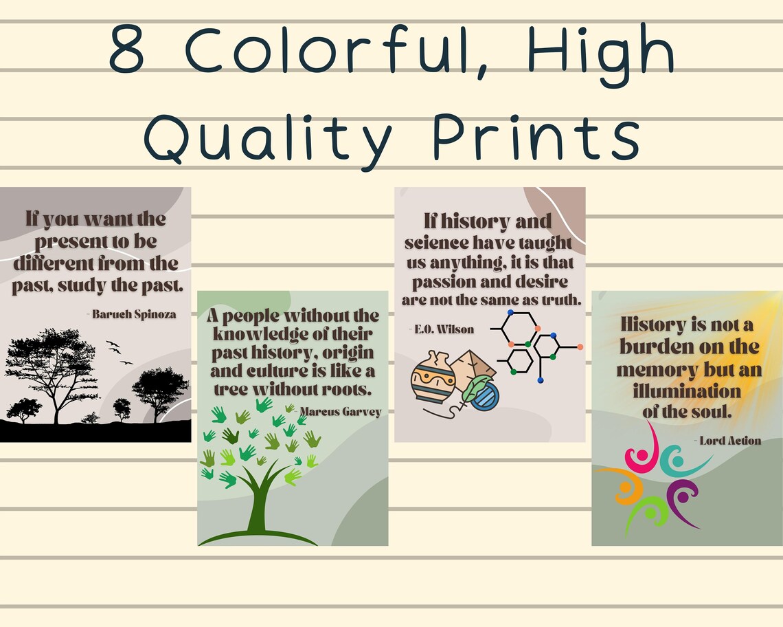 History Quotes set of 8 Printables History Classroom Decor - Etsy