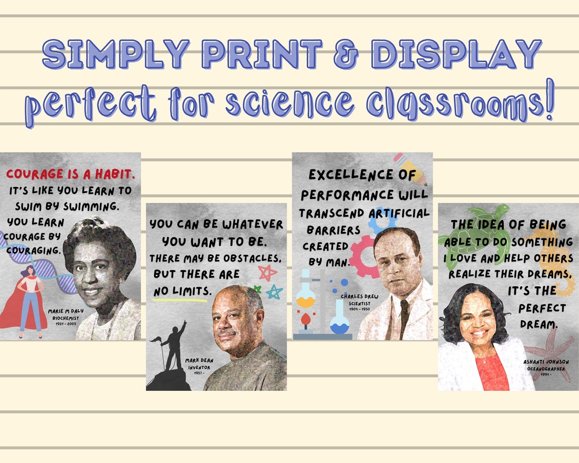 VOL 2 Black Innovators in STEM set of 8 Printable Science - Etsy