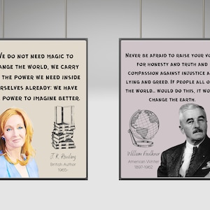 Famous Authors Posters (set of 8) Printable, English Classroom Decor ...