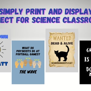 Science Posters (set of 8) Printables, Physics Puns, Science Puns ...