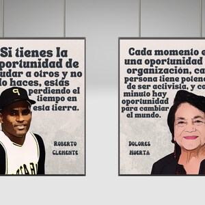 SPANISH Hispanic Leaders in History (set of 8) Printable Posters ...