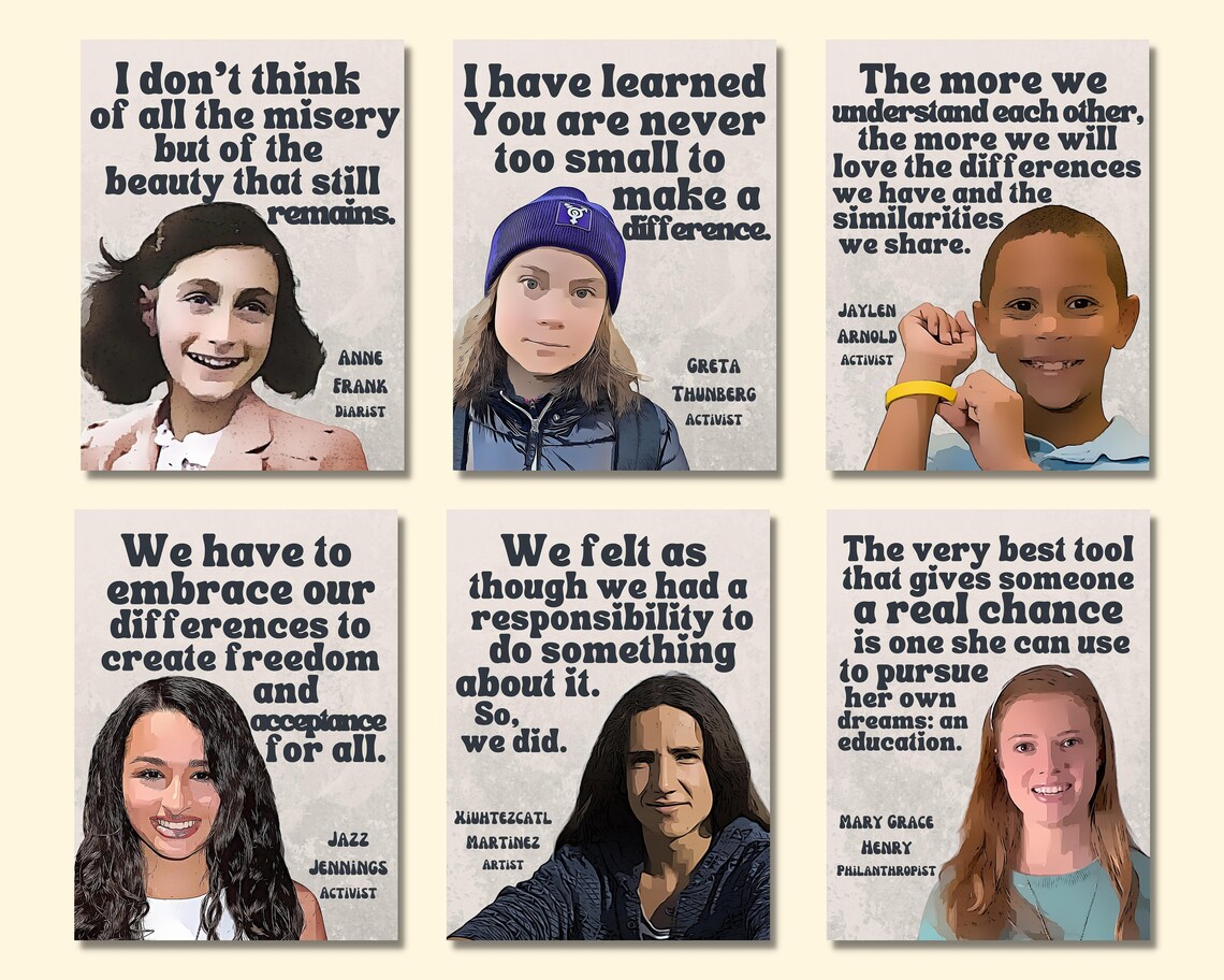 Retro Remarkable Young People set of 18 Printable Posters - Etsy