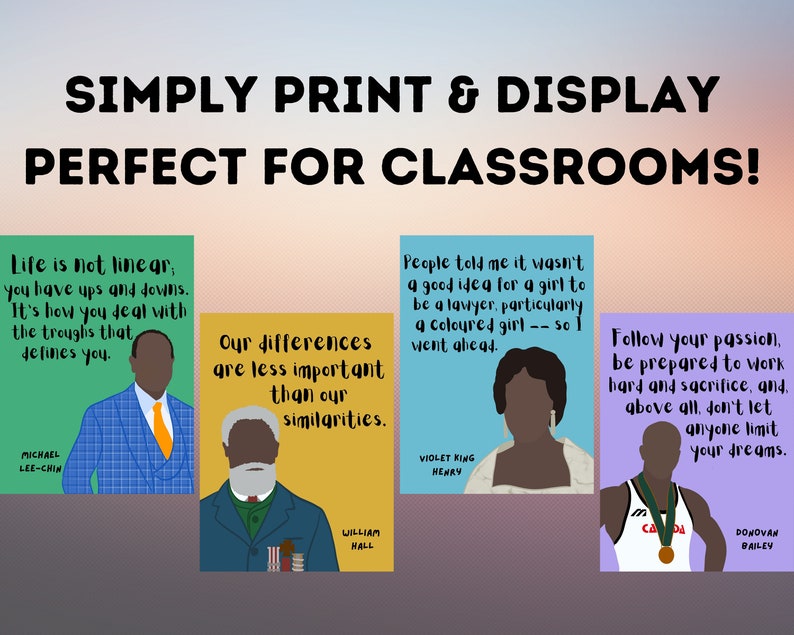 Rainbow Black Canadian Leaders set of 8 Printables Posters - Etsy Canada