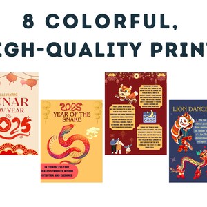 Lunar New Year (set of 8) Printable Posters, Chinese New Year 2025 ...