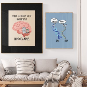 Biology Puns (set of 8) Printable Posters, Funny Science Posters ...