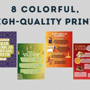 Arab American Heritage Month (set of 8) Printable Posters, NAAHM ...