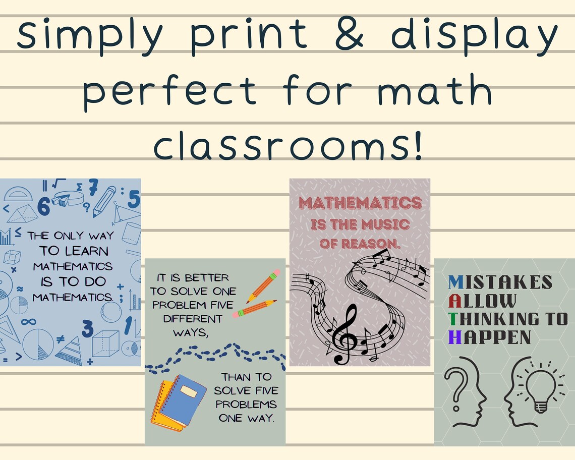 Math Quotes set of 8 Printables Mathematics Classroom - Etsy