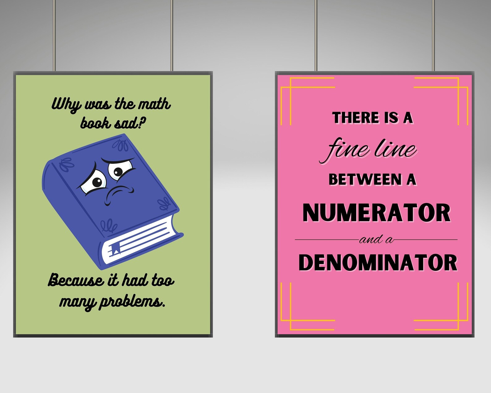 Math Puns Posters (set of 8) Printables VOL2, Math Classroom Decor ...